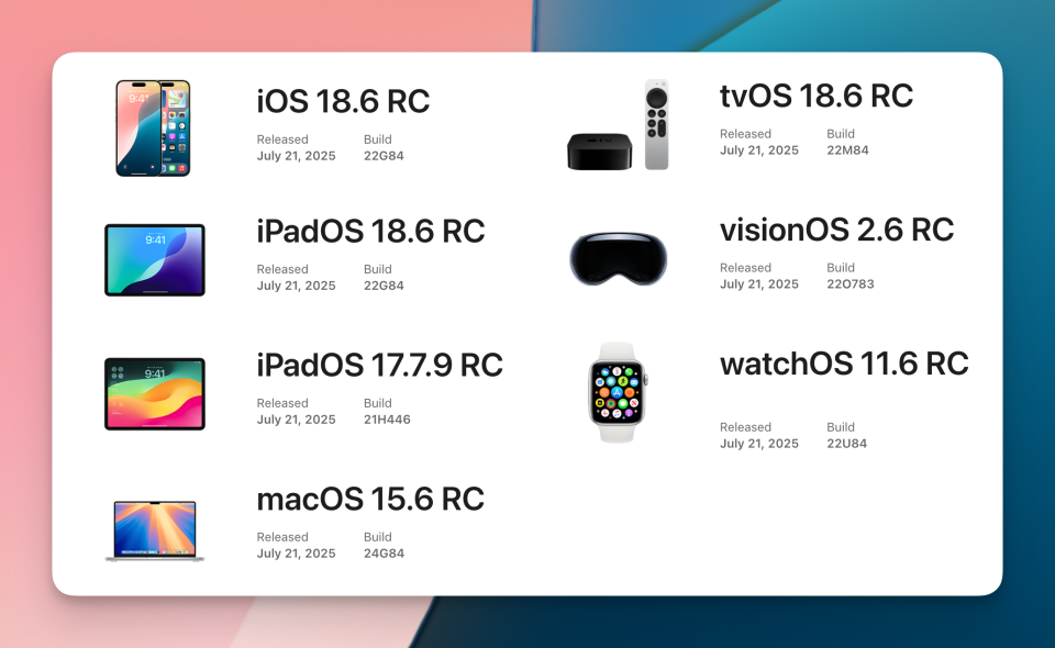 苹果发布iOS18.6 RC版系统更新，正式版预计下周推送！_腾讯新闻