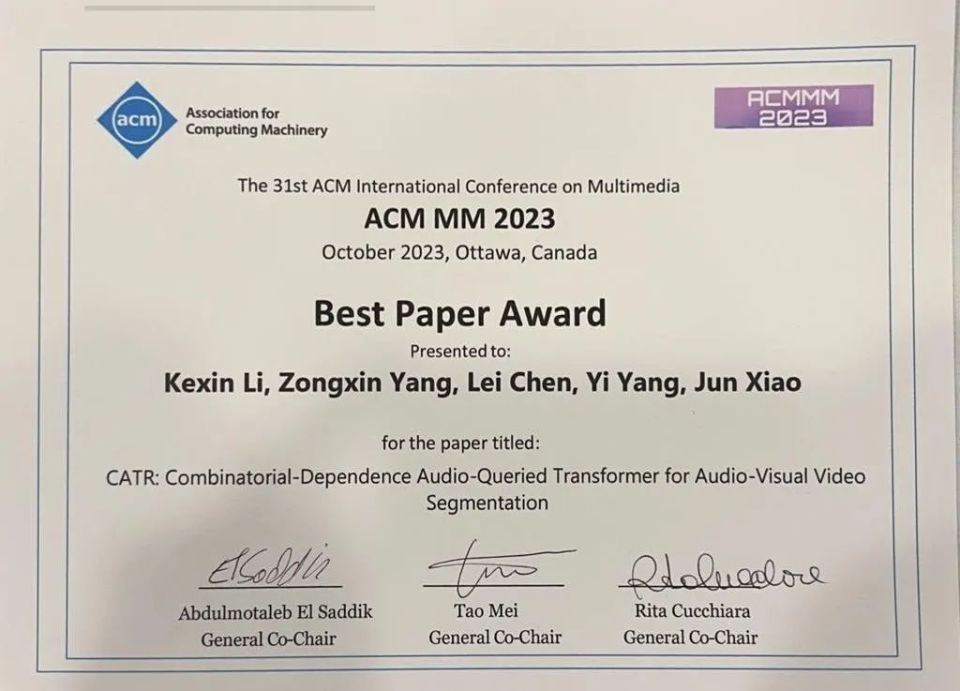 多媒体顶会ACM Multimedia 2023各大奖项揭晓！浙大获最佳论文，昆士兰获最佳学生论文_腾讯新闻