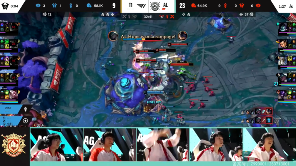 AL零封T1登上热搜第一，Shanks将Faker碾成底座，AL距离冠军只差一场比赛_腾讯新闻