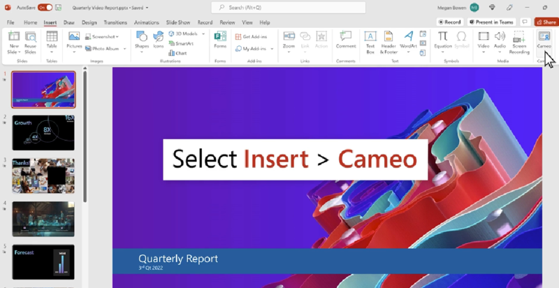 微软增强 PowerPoint 中 Cameo 功能：优化 UI、精细化视频控制_腾讯新闻