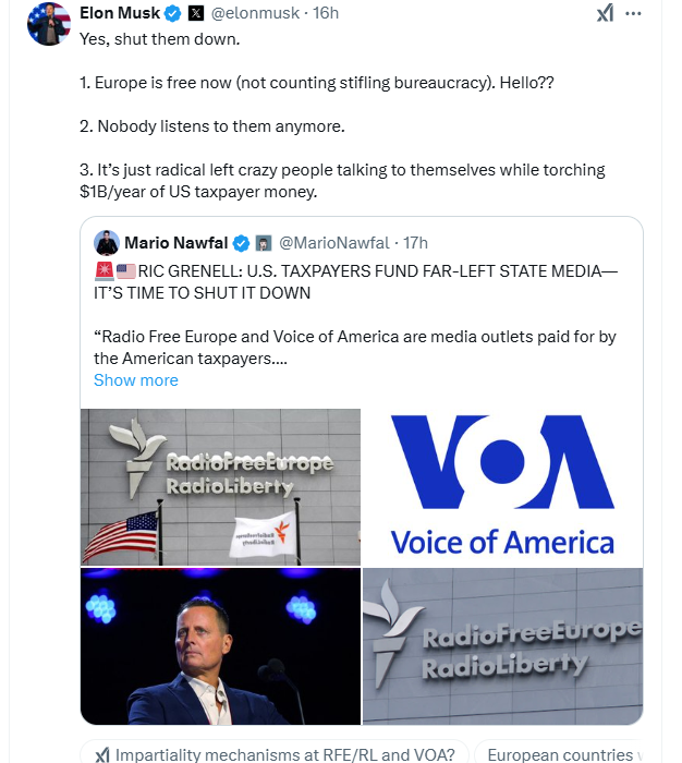 马斯克关停USAID：BBC和VOA等何以成众矢之的_腾讯新闻