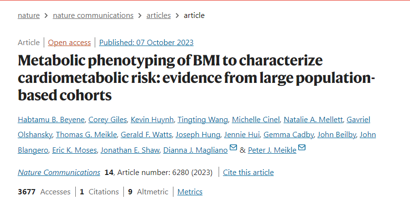BMI 要被淘汰了？Nature子刊：升级换代——mBMI，不仅能更准确的反映体内代谢情况，还能预测心血管疾病和二型糖尿病_腾讯新闻