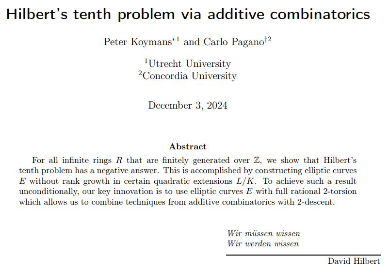 数学真理的极限在哪里？希尔伯特第十问题扩展版得到证明_腾讯新闻