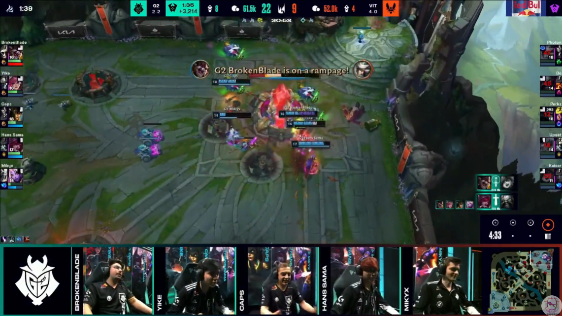 VIT打野Bo异常发挥输给G2！有前科让人产生信任危机