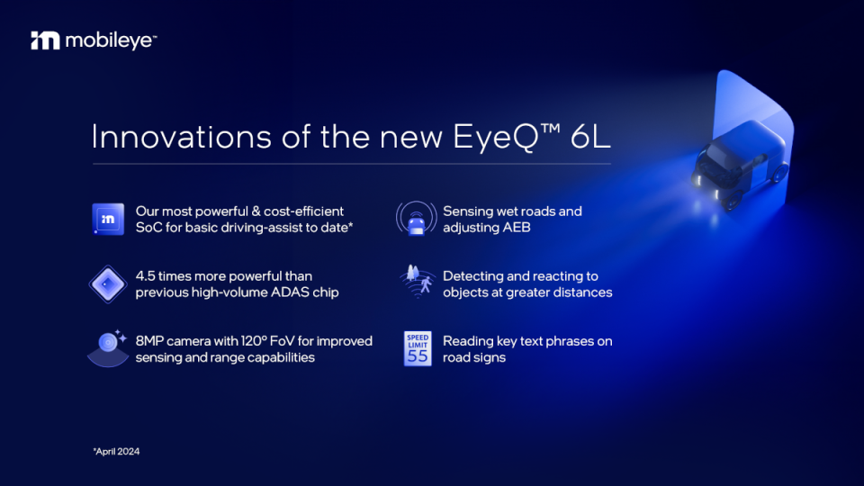 Mobileye发布EyeQ 6L芯片，未来几年内将装备在 4600 万辆汽车上_腾讯新闻