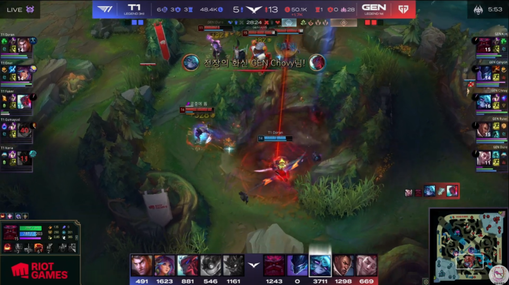 LCK史上最强四号种子？决赛级别的Bo5打满！GenG大战T1_腾讯新闻