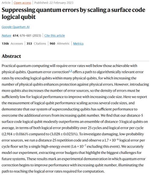 竞争进入下个维度！谷歌最强量子芯片Willow登场，攻克30年重大纠错挑战，速度秒杀超算！_腾讯新闻