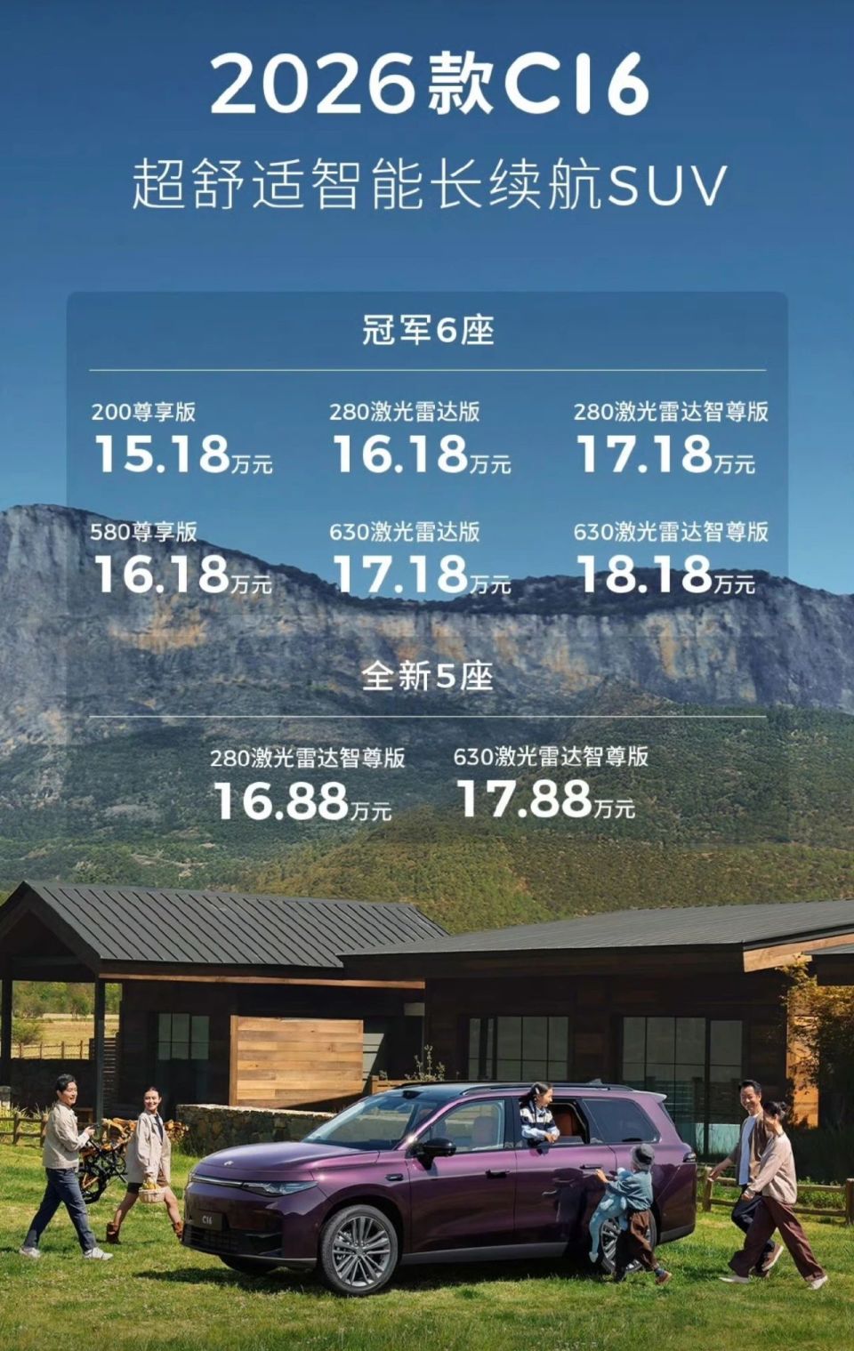 2026款零跑C16上市！仅15.18万元起，可否独占新能源中大型SUV市场？_腾讯新闻