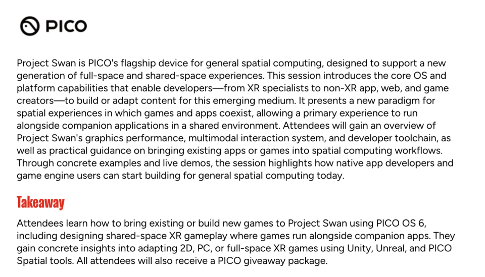 Pico携“Project Swan”XR头显亮相GDC大会！_腾讯新闻