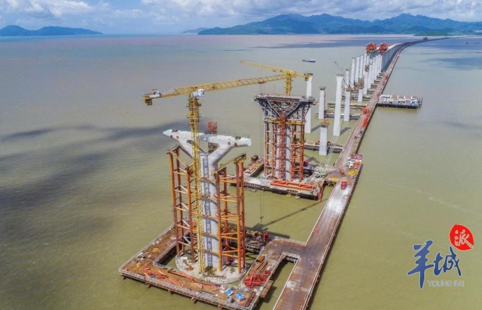 Huangmaohai Cross-sea Channel's full-span TY-type piers is completed_腾讯新闻