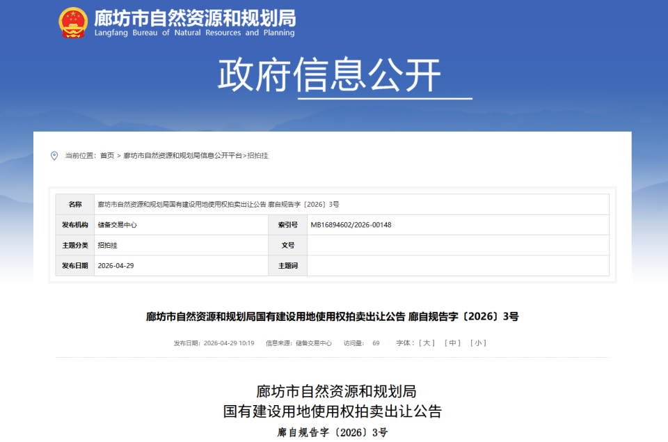 最新消息！国有建设用地使用权拍卖公告来了，位置在......_腾讯新闻