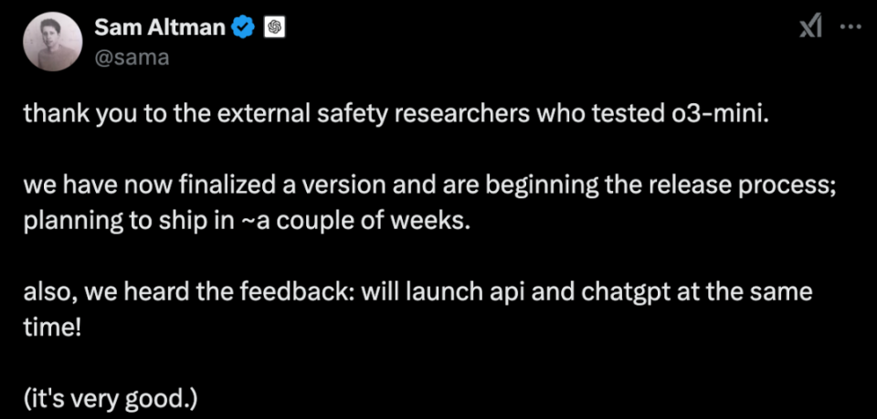 Sam Altman 披露GPT 5关键信息：GPT系与o系合并，极速o3 mini 即将上线_腾讯新闻