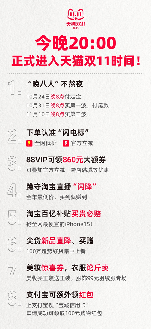 88VIP可领 860元大额券！天猫双11今晚8点开启，潮新闻记者帮你划重点_腾讯新闻