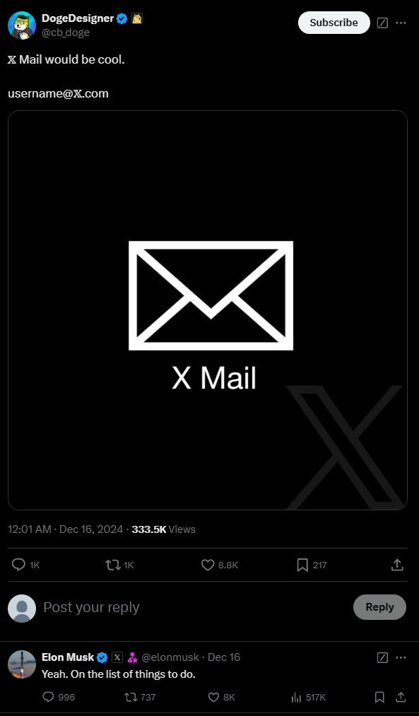 马斯克将推出X Mail电子邮箱服务_腾讯新闻