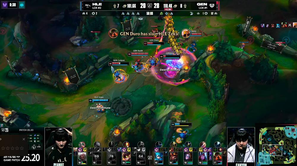 S15：五十八分钟鏖战尽显韧性，GEN笑到最后3-1淘汰HLE_腾讯新闻