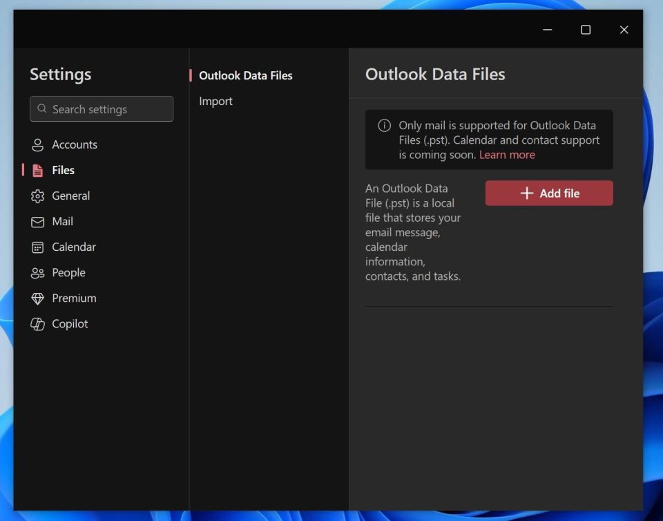 Win11 新版 Outlook 已初步支持 .pst 数据文件，功能尚需完善_腾讯新闻