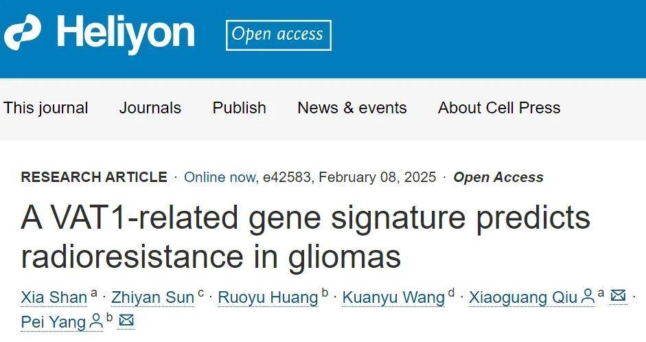 VAT1基因特征：首都医科大学为胶质瘤治疗开辟新路径_腾讯新闻