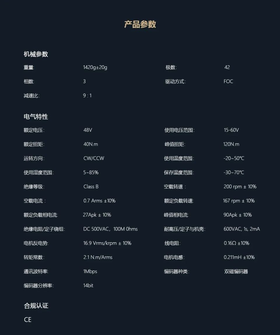 前小米团队技术大牛放出王炸 首推峰值扭矩120Nm关节电机 零售价1199元 1台起定_腾讯新闻