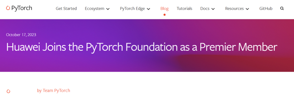 华为成为中国首个 PyTorch 基金会最高级别会员_腾讯新闻