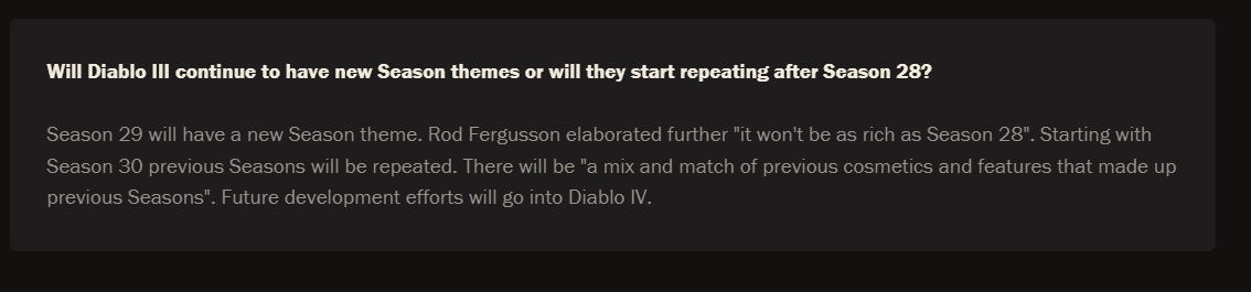 《暗黑破坏神3》的S29将成最后一个赛季