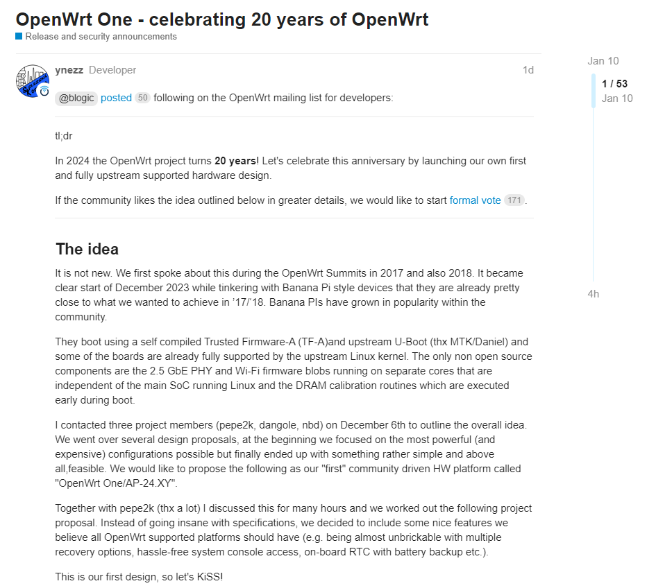OpenWrt 迎 20 周年，官方宣布将推出首款路由器 OpenWrt One_腾讯新闻