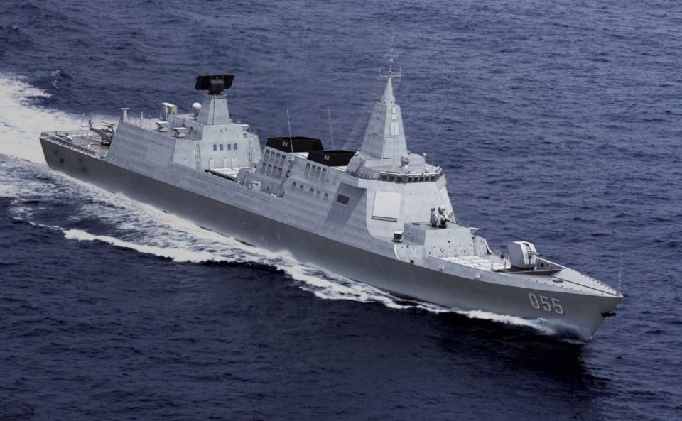 解放军057大驱是什么舰艇？万吨排水量搭载电磁炮，和055有啥不同_腾讯新闻
