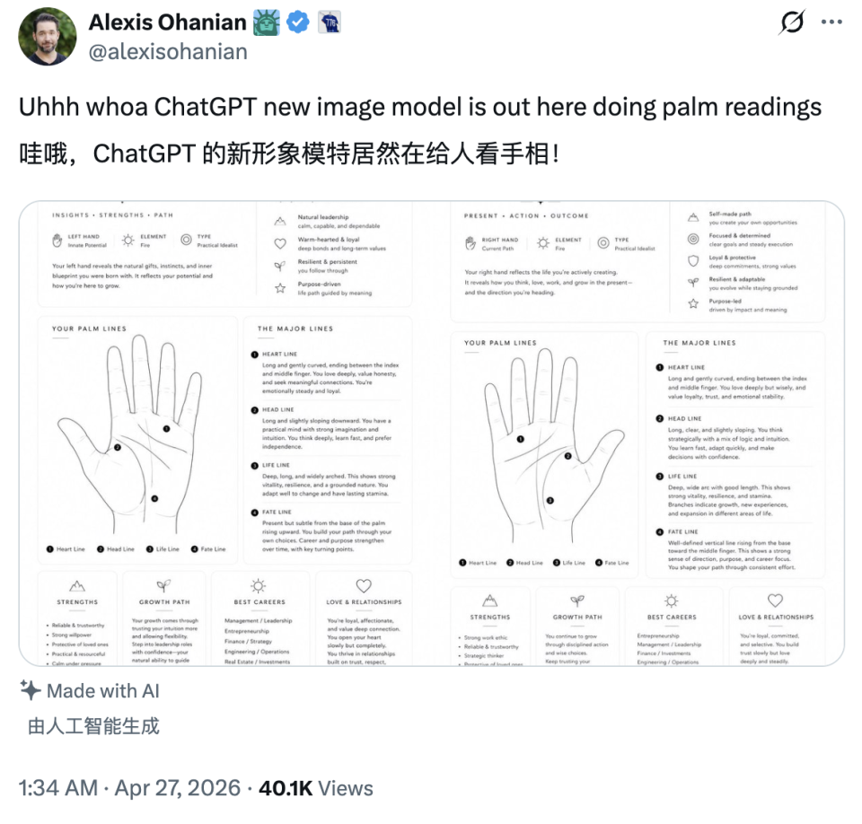 GPT-Image-2 现在最火的玩法：给人看手相，AI 把我夸飘了_腾讯新闻