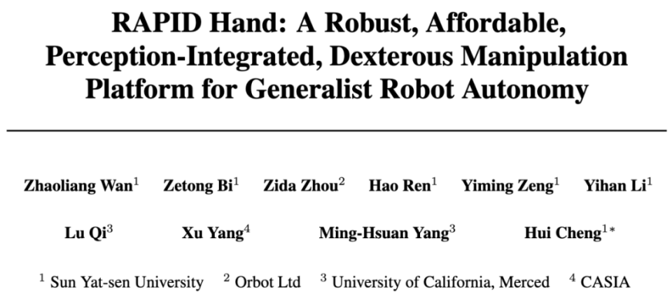 NeurIPS 25 | 中大&UC Merced等开源RAPID Hand，重新定义多指灵巧手数据采集_腾讯新闻