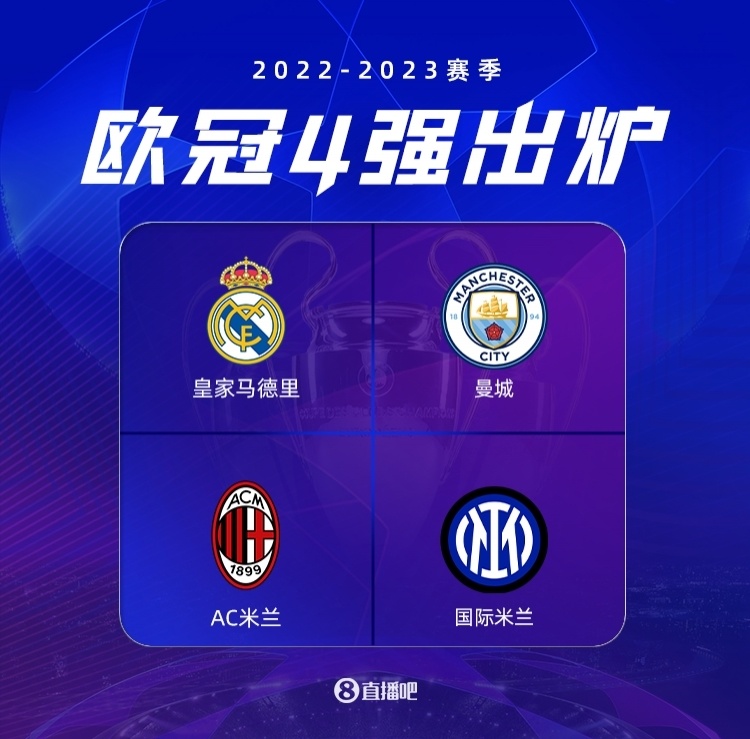 欧冠四强分布：一支英超球队，一支西甲球队，两支意甲球队_腾讯新闻