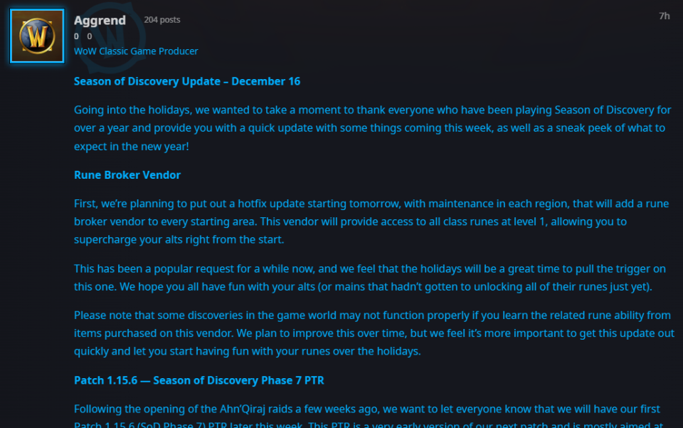 《魔兽世界》Plus服：本周开P7测试，NAXX即将到来，血色新团本?_腾讯新闻