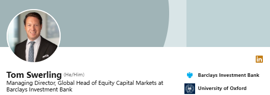 巴克莱投行家，跳槽德银、出任 ECM全球主管_腾讯新闻