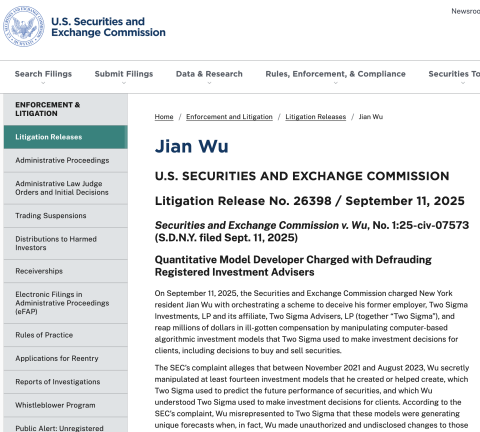 那个在小红书晒1.68亿年薪的Two Sigma量化研究员，被联邦检察官指控欺诈！_腾讯新闻