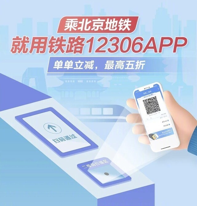 铁路12306 APP 可刷码乘坐北京地铁，单单立减、最高五折_腾讯新闻