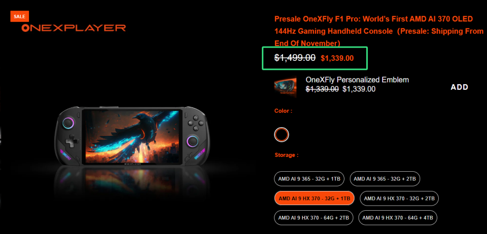 全球首款Ryzen AI 9 HX 370掌机开始预售，起售价为1339美元_腾讯新闻