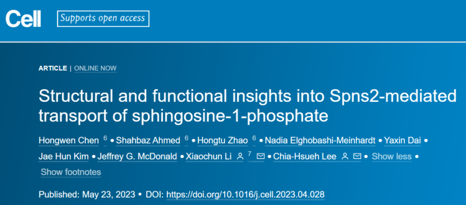 Cell：李佳学/李晓淳等解析Spns2介导的磷酸鞘氨醇转运机制_腾讯新闻