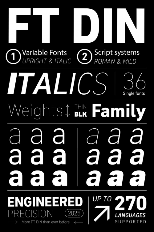 方正字库FT DIN字体家族重磅发布，引领西文字体设计开发新潮流_腾讯新闻