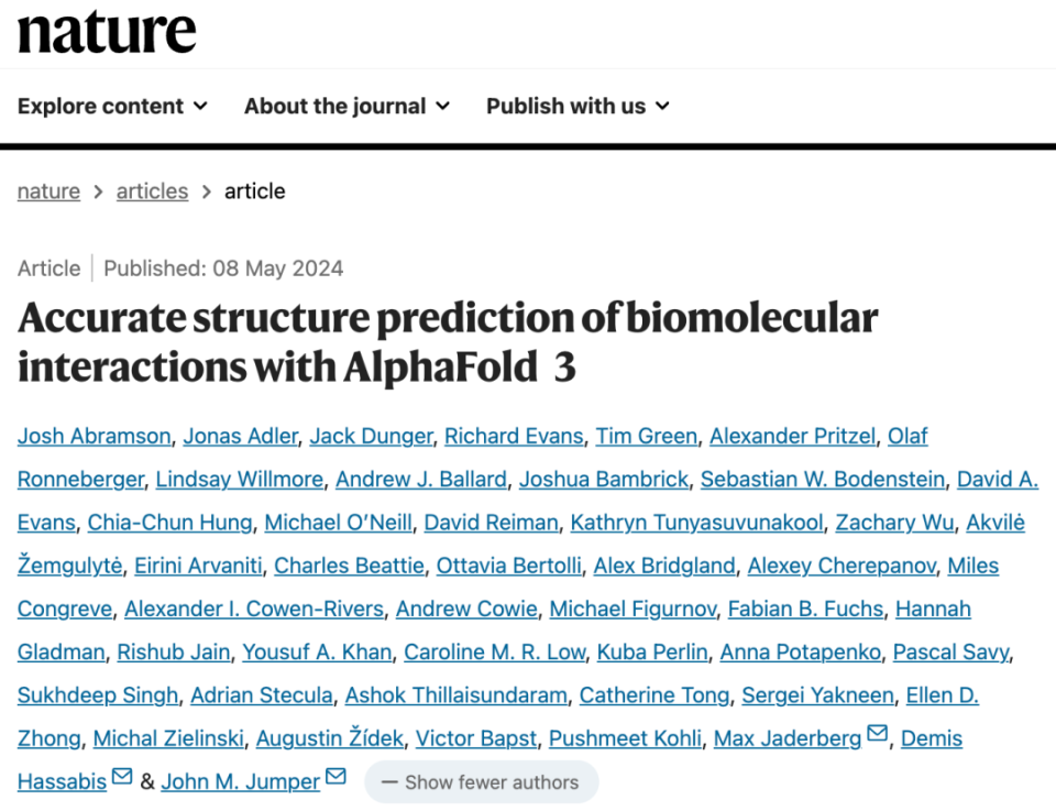 2024年诺奖技术再升级，AlphaFold3来了！超越蛋白质结构，全面预测蛋白质与所有生命分子相互作用_腾讯新闻