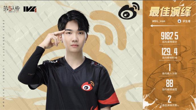 IVL夏季赛：WBG“零封”榜一MRC，iron斩获MVP