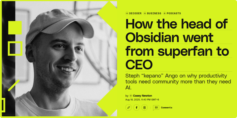 深度｜Obsidian CEO：AI不是生产力工具的必需品，独特的产品哲学和社区文化才能保证基业长青_腾讯新闻