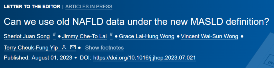MASLD新定义下，我们可以使用既往NAFLD数据吗？_腾讯新闻