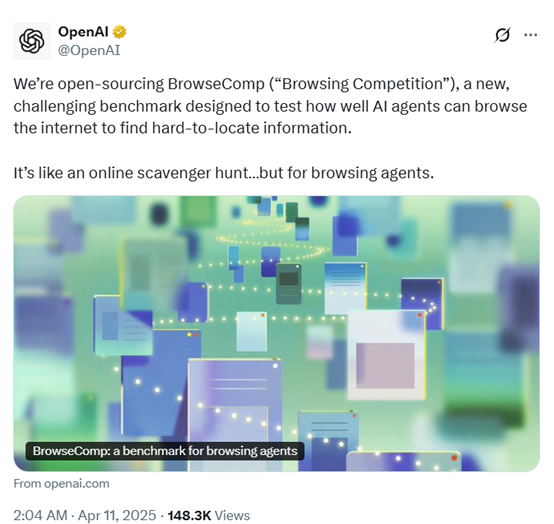 OpenAI开源BrowseComp，重塑Agent浏览器评测_腾讯新闻