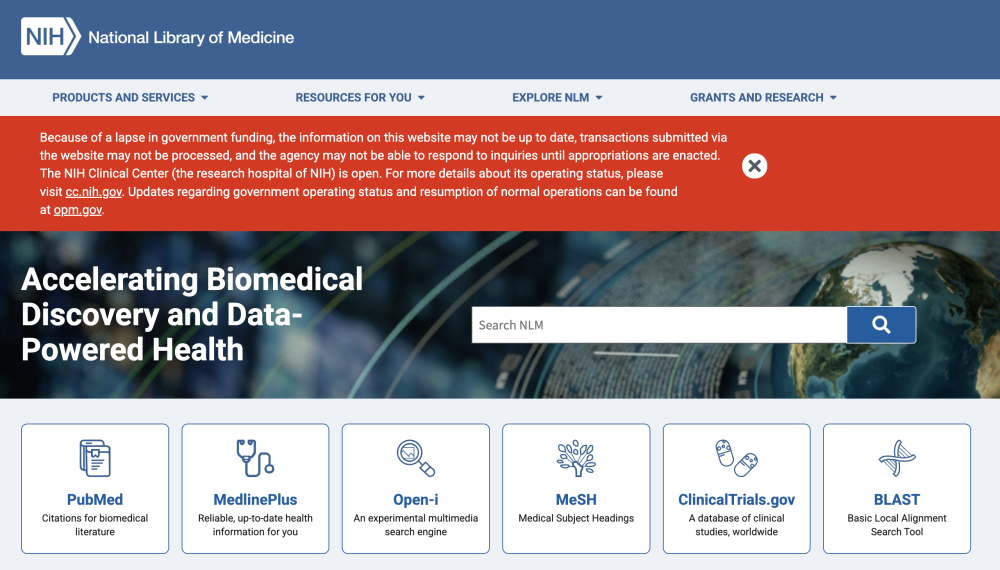 PubMed 停更? 这次整个 NCBI 全停了_腾讯新闻