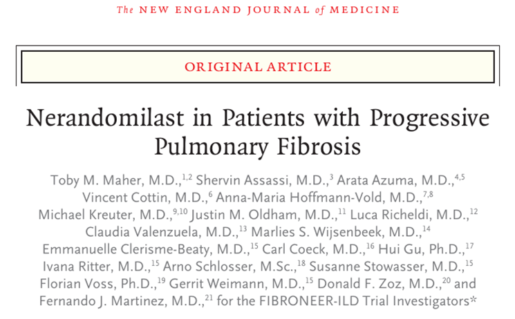重磅！FIBRONEER-ILD研究登顶NEJM，Nerandomilast为PPF治疗带来新希望_腾讯新闻