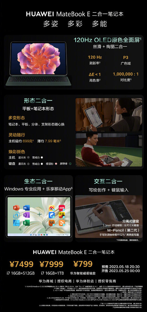 7499元起！华为MateBook E二合一笔记本正式发布_腾讯新闻