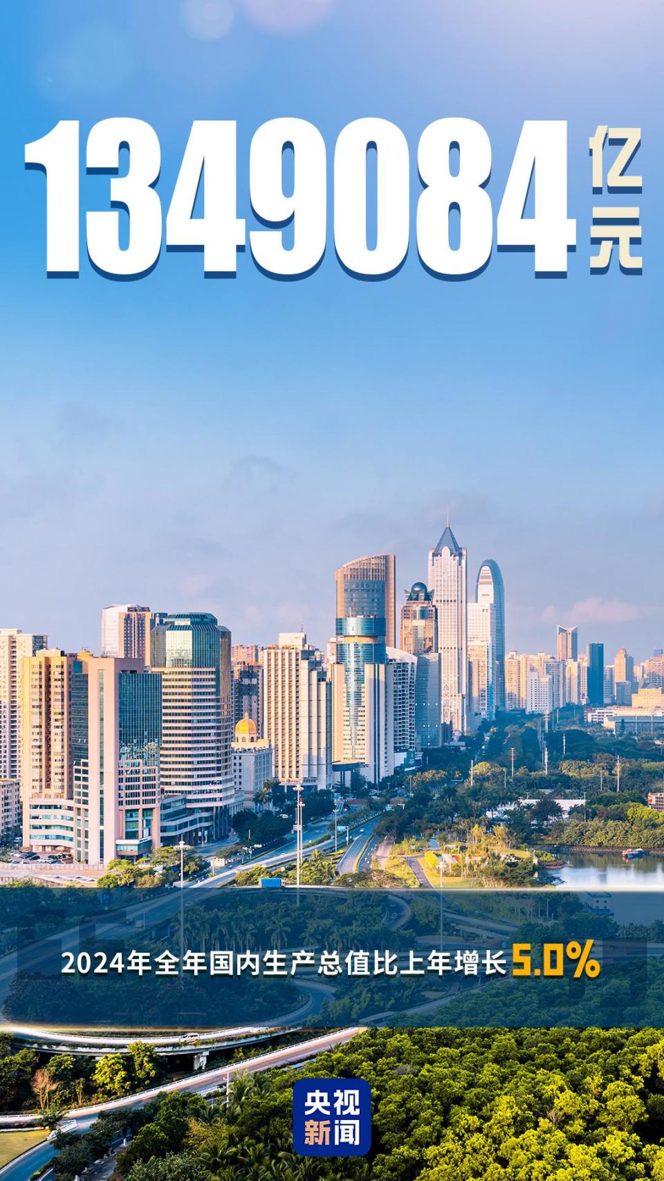 国家统计局：2024年全年国内生产总值1349084亿元 比上年增长5.0%_腾讯新闻
