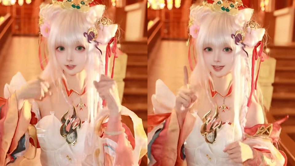 铁板欧尼酱cos公孙离，身穿紧身衣裙，头戴黄色假发，氛围感一绝_腾讯新闻