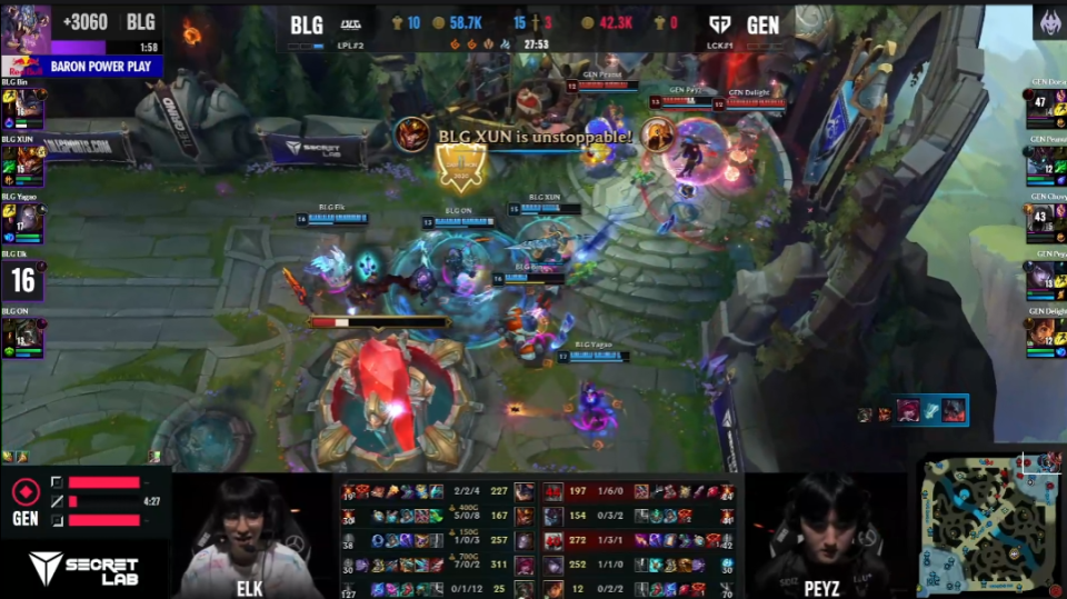 Bo5韩国队杀手？BLG两局吊打GenG拿到3个赛点！_腾讯新闻