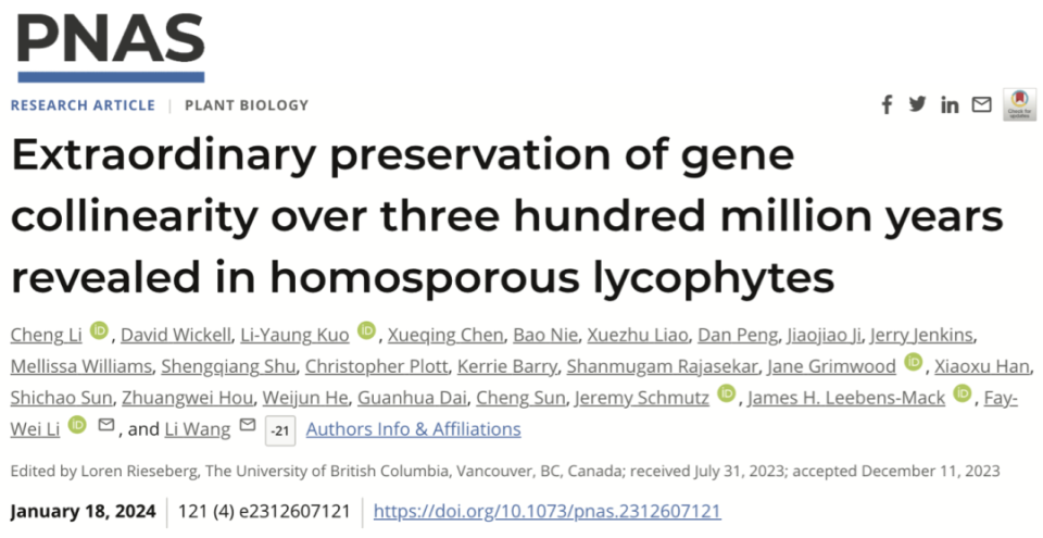 PNAS｜ 138 条染色体，基因组所王丽课题组在植物进化基因组学领域的最新研究成果_腾讯新闻
