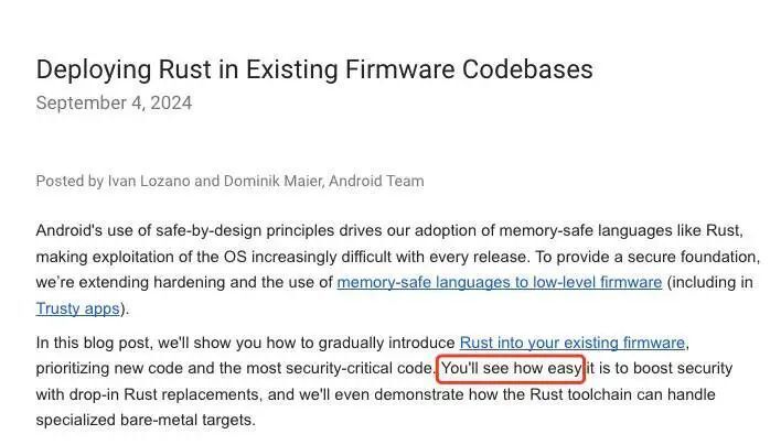 Android 全力押注 Rust，Linux 却在原地踏步？谷歌：用 Rust 重写固件太简单了！_腾讯新闻