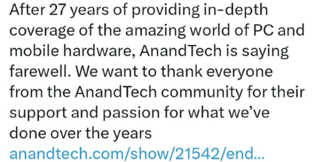 再见！27年PC硬件站AnandTech宣布停更：不少网友感慨_腾讯新闻